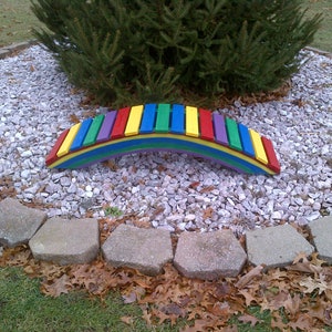 47 Wood Garden Bridge Rainbow Multi Colors Pet Memorial - Etsy