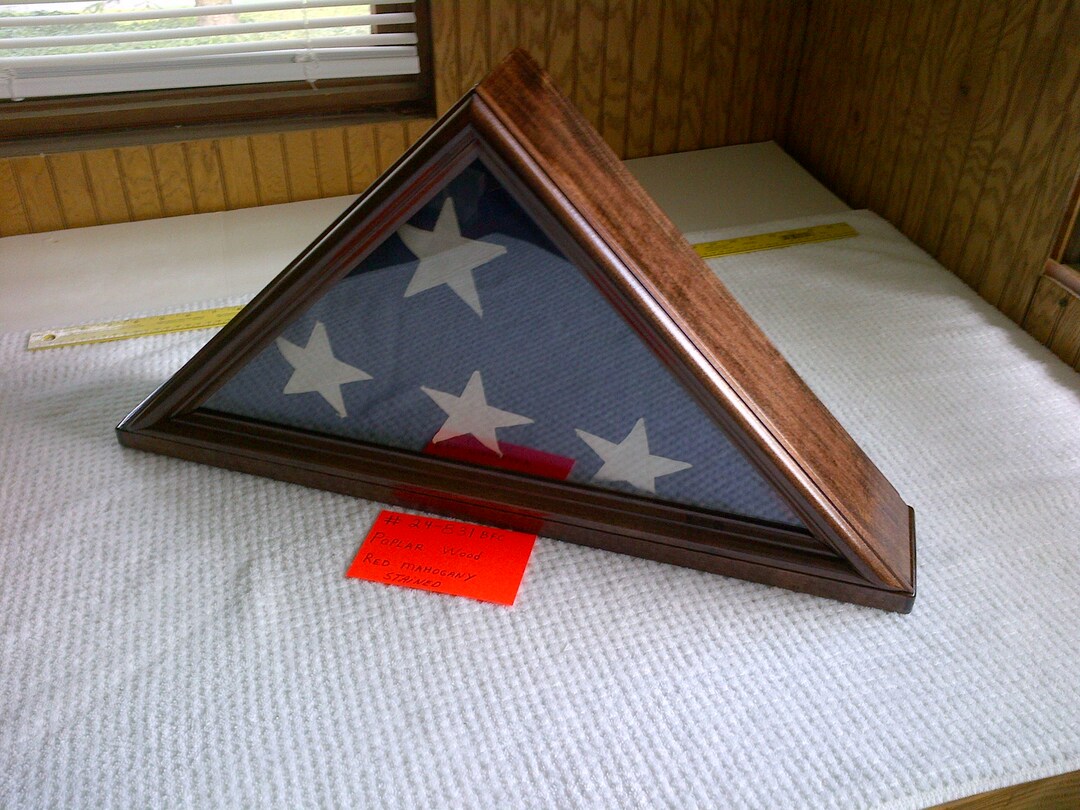 Burial Flag Display Case Veteran Memorial 5 X 9.5 for Shelf or Mantel ...