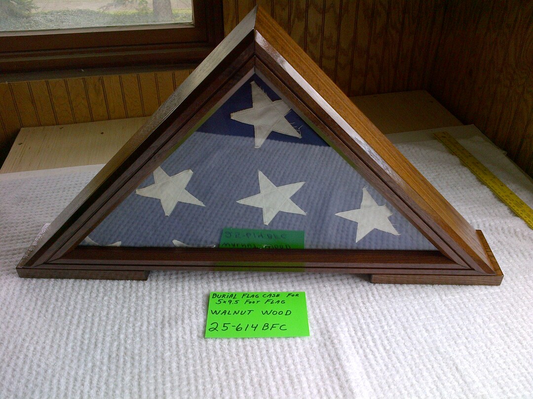 Burial Flag Display Case Veteran Memorial 5 X 9.5 for Shelf or Mantel ...