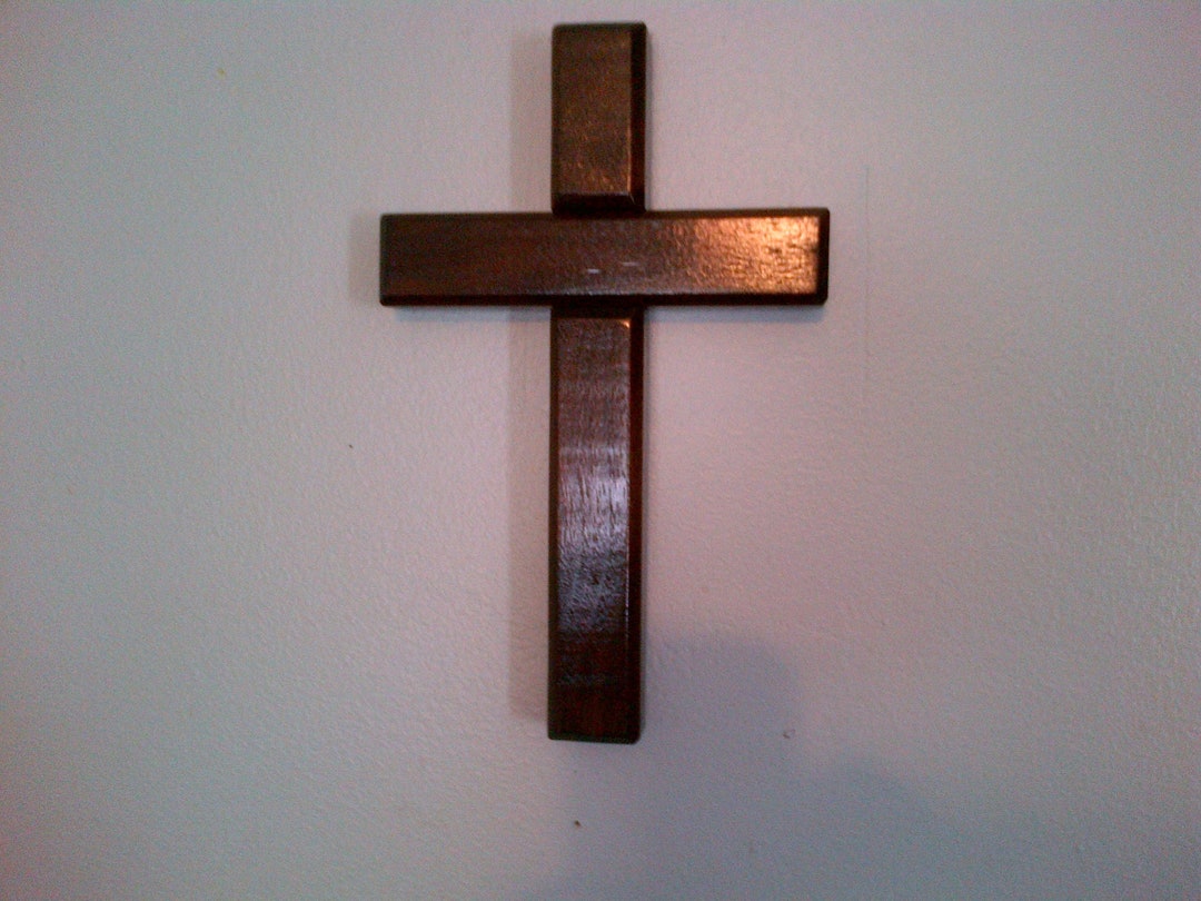 8" Wall Cross Solid Walnut Wood and Finish - Etsy