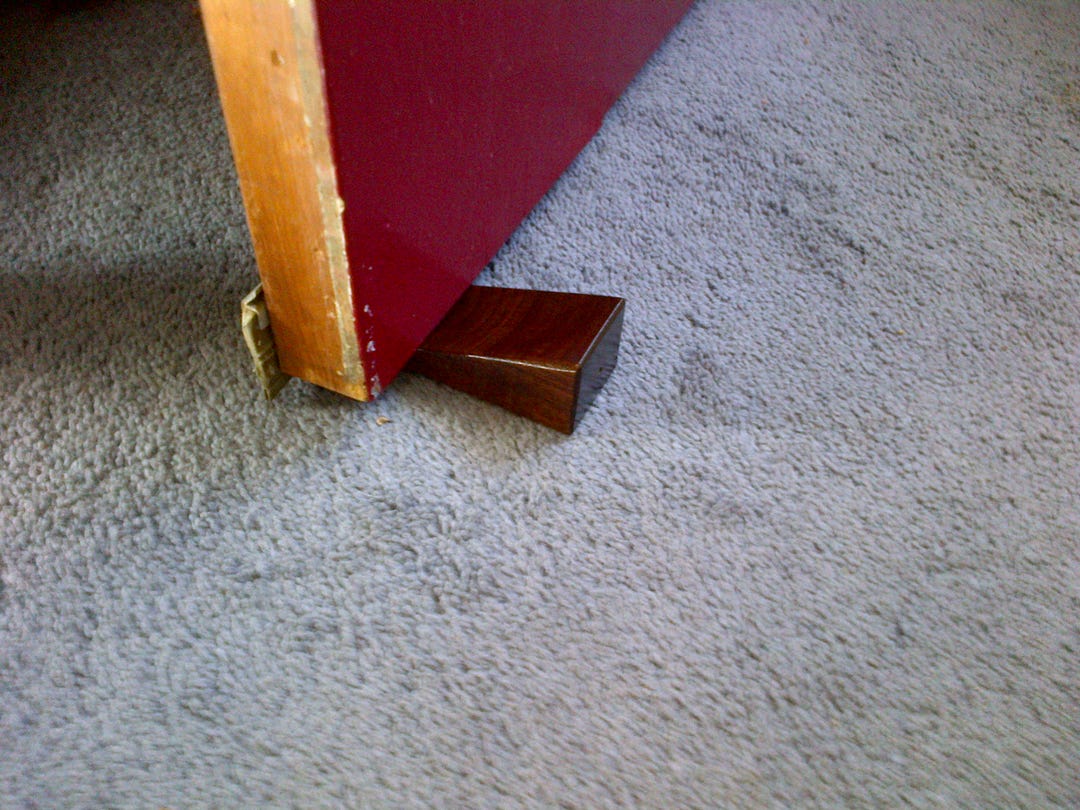 Door Stop Wedge Hardwood Carpet Floor Solid Walnut Wood & Finish Small ...