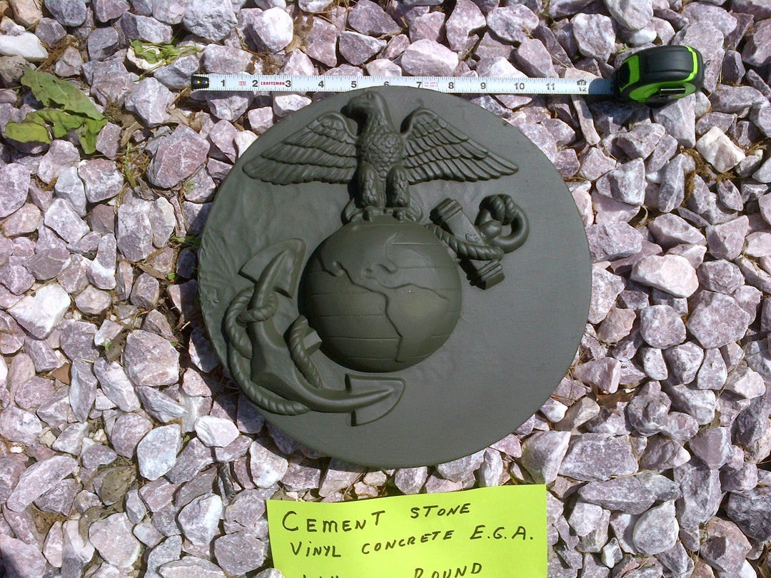 11 Inch Marine Corps Eagle Globe & Anchor Cement Landscape Stone ...