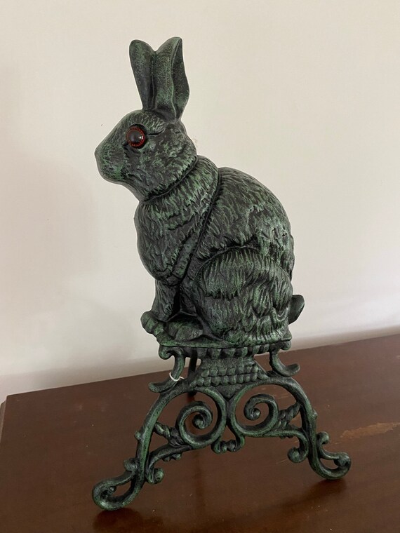 Vintage Bunny Rabbit Metal Door Stop Bookend Rustic Farm | Etsy