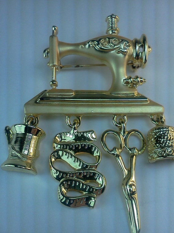 Vintage Sewing Treadle Machine Pin Brooch Pendant Jewelry - Etsy