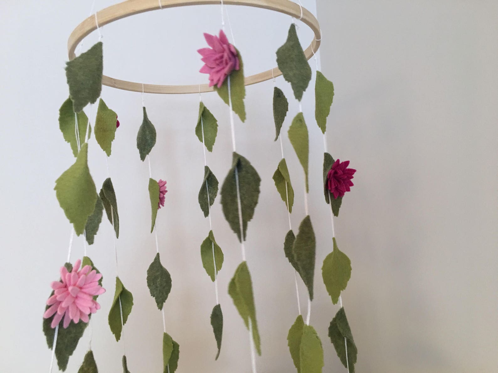 Girls Crib Mobile, Felt Flower Mobile, Girls Nursery Decor, Pink Flower ...