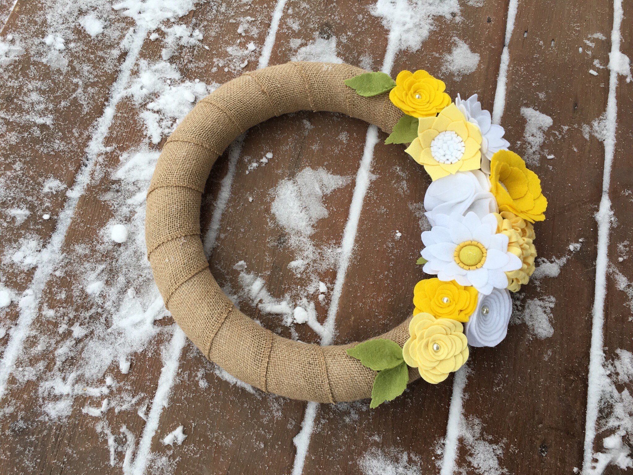 Daisy Wreath Spring Wreath Felt Floral Wreath | Etsy