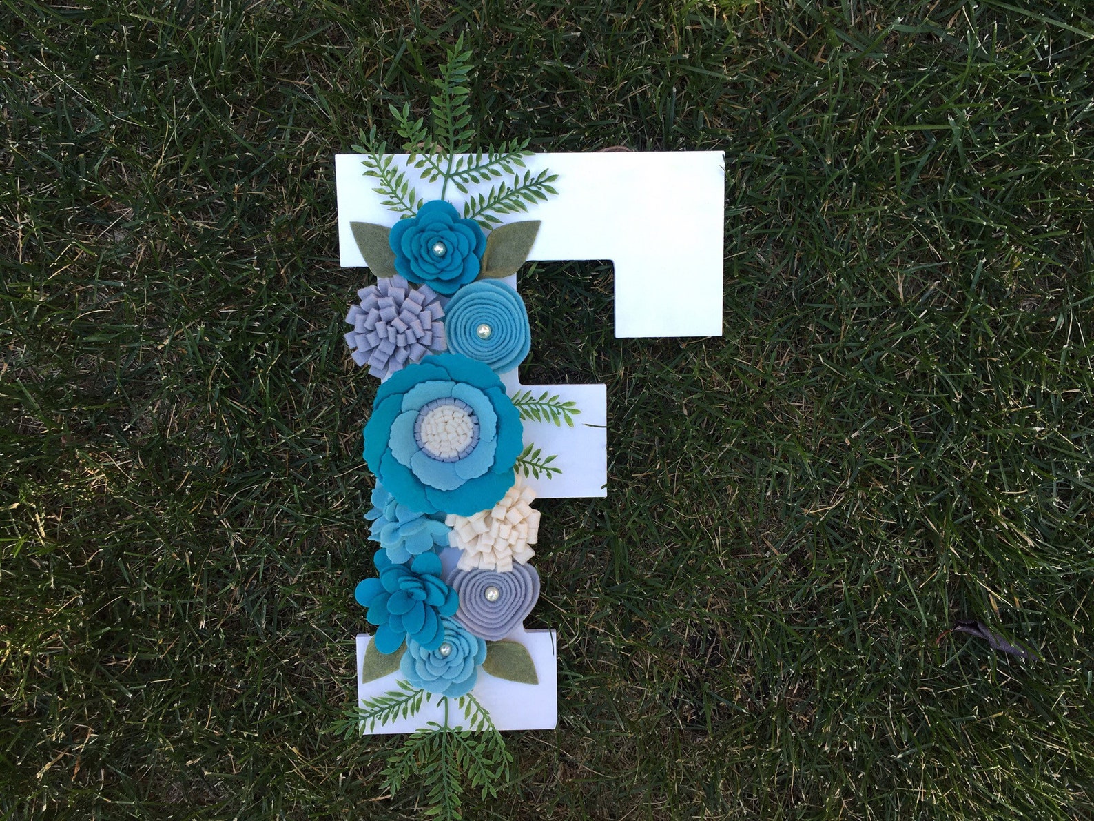 Monogram Wreath Felt Flower Letter Floral Letter Baby Girl | Etsy