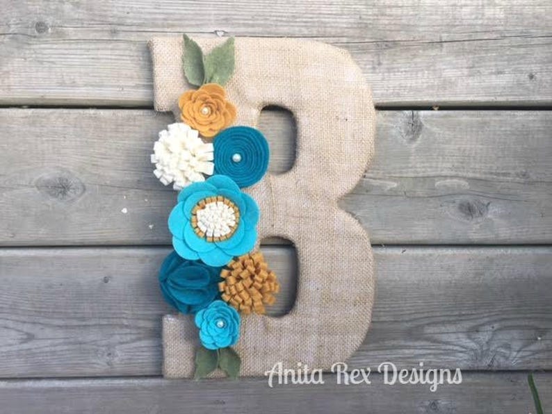 Monogram Monogram Wreath Rustic Decor Nursery Decor Teal - Etsy