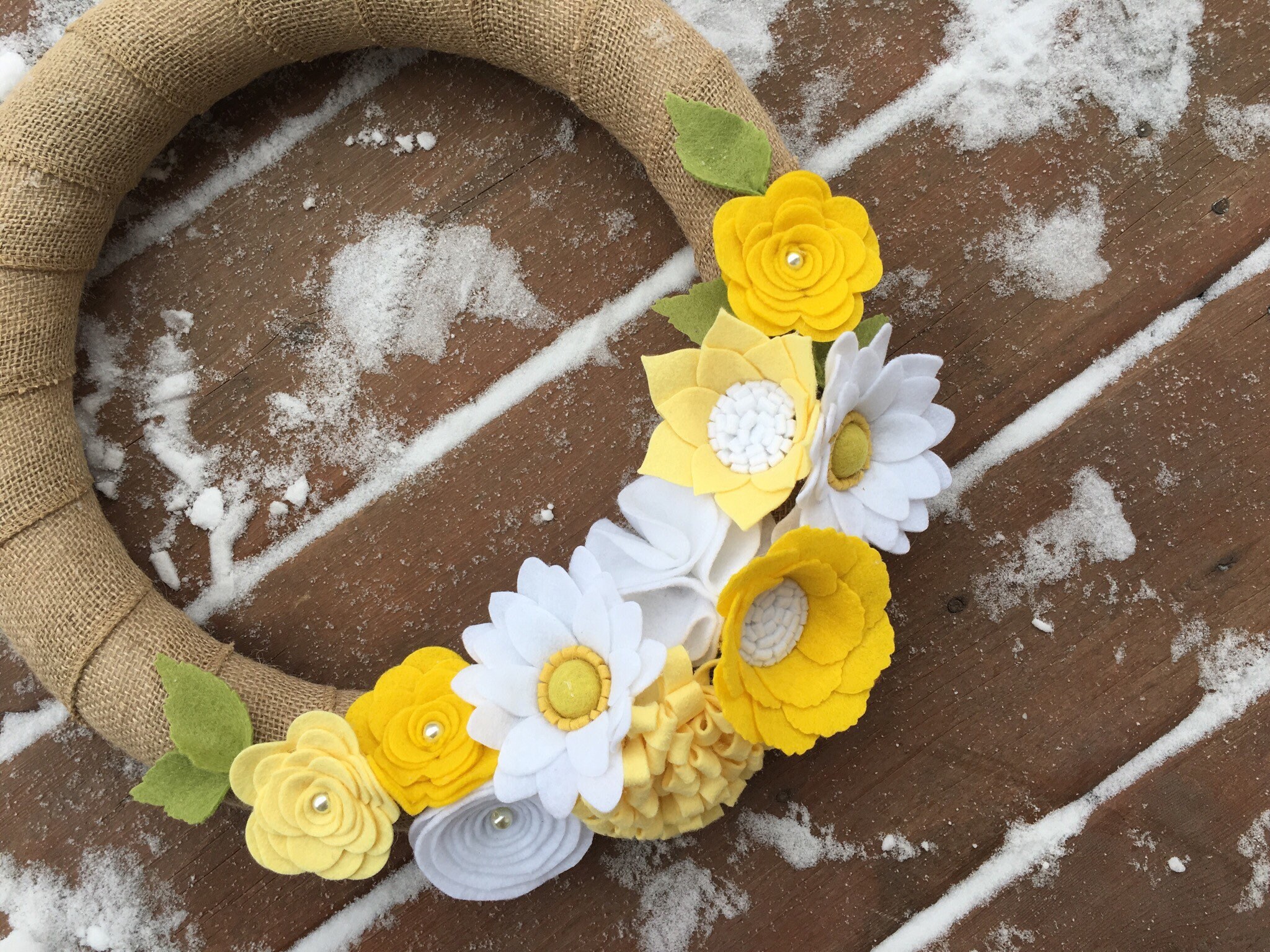 Daisy Wreath Spring Wreath Felt Floral Wreath | Etsy