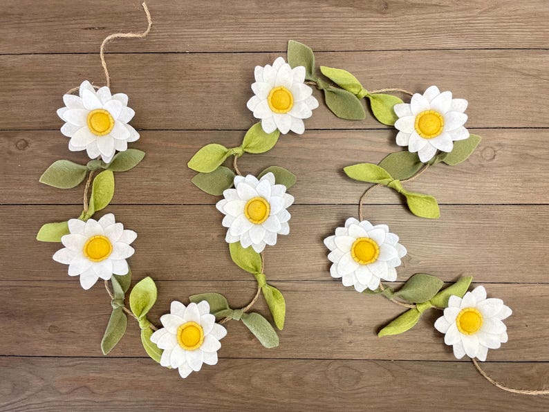 Daisy Garland, Felt Flower Garland, Daisy Chain - Etsy