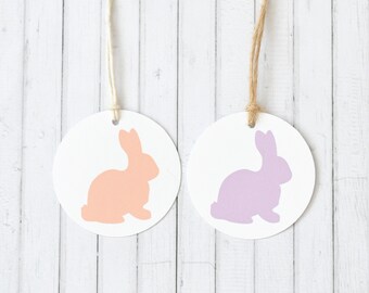 Bunny Gift Tag Prim Rabbit Vintage Style Hangtags Easter Tag