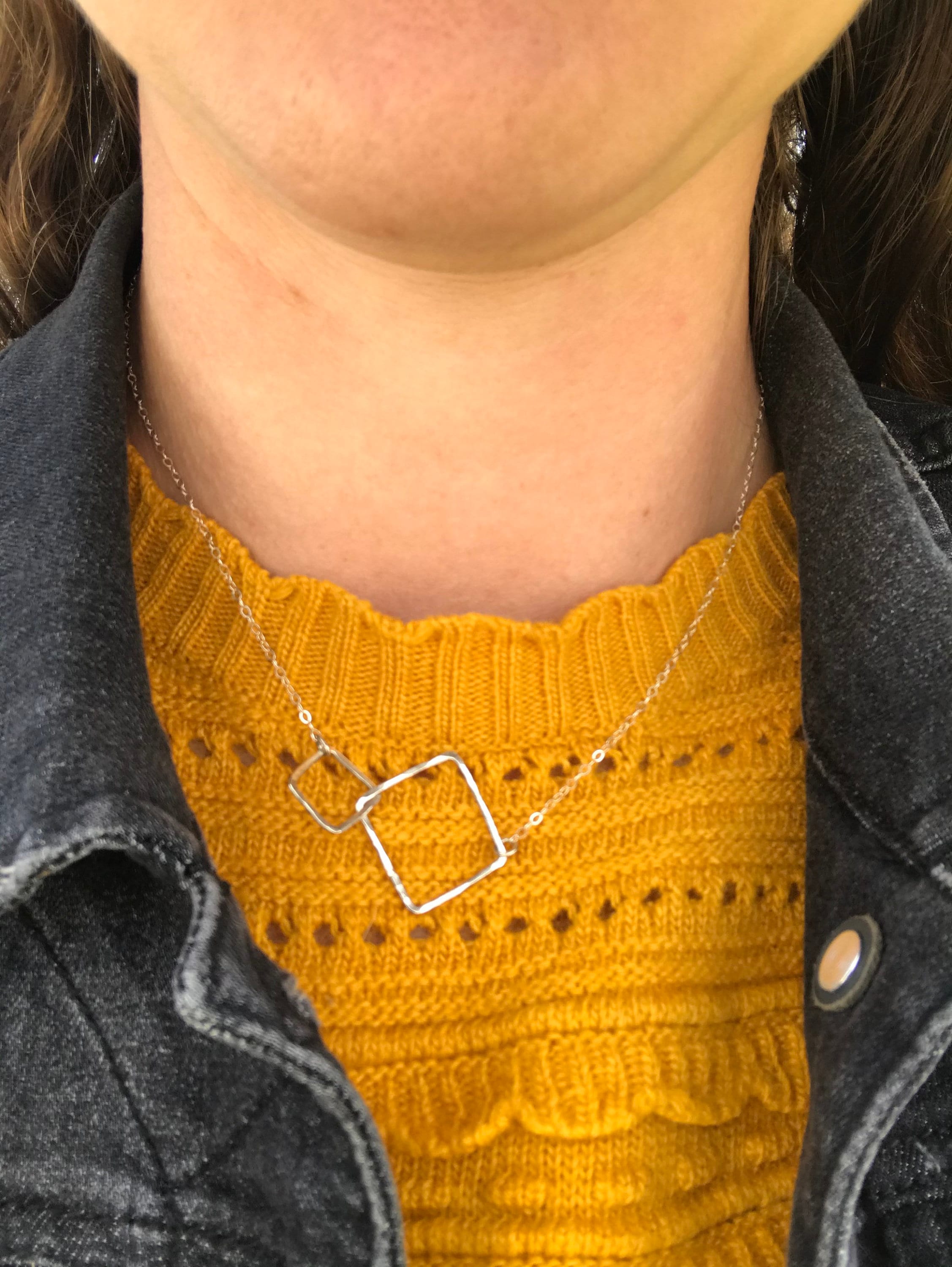 The 18” long Lydia necklace is made of two sterling silver interlocking ...