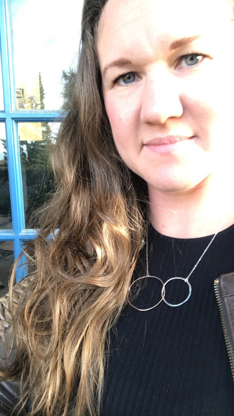 The Lydia necklace is one gold fill and one silver interlocking circle ...