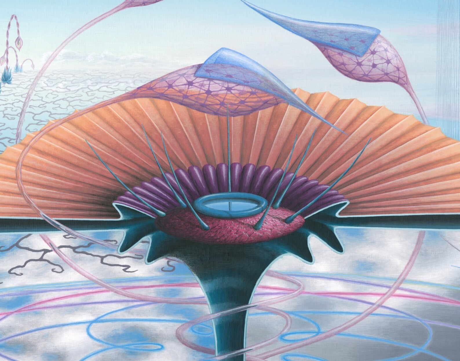 Surreal Art, Biological Inspired Print of Painting above the Surface ...