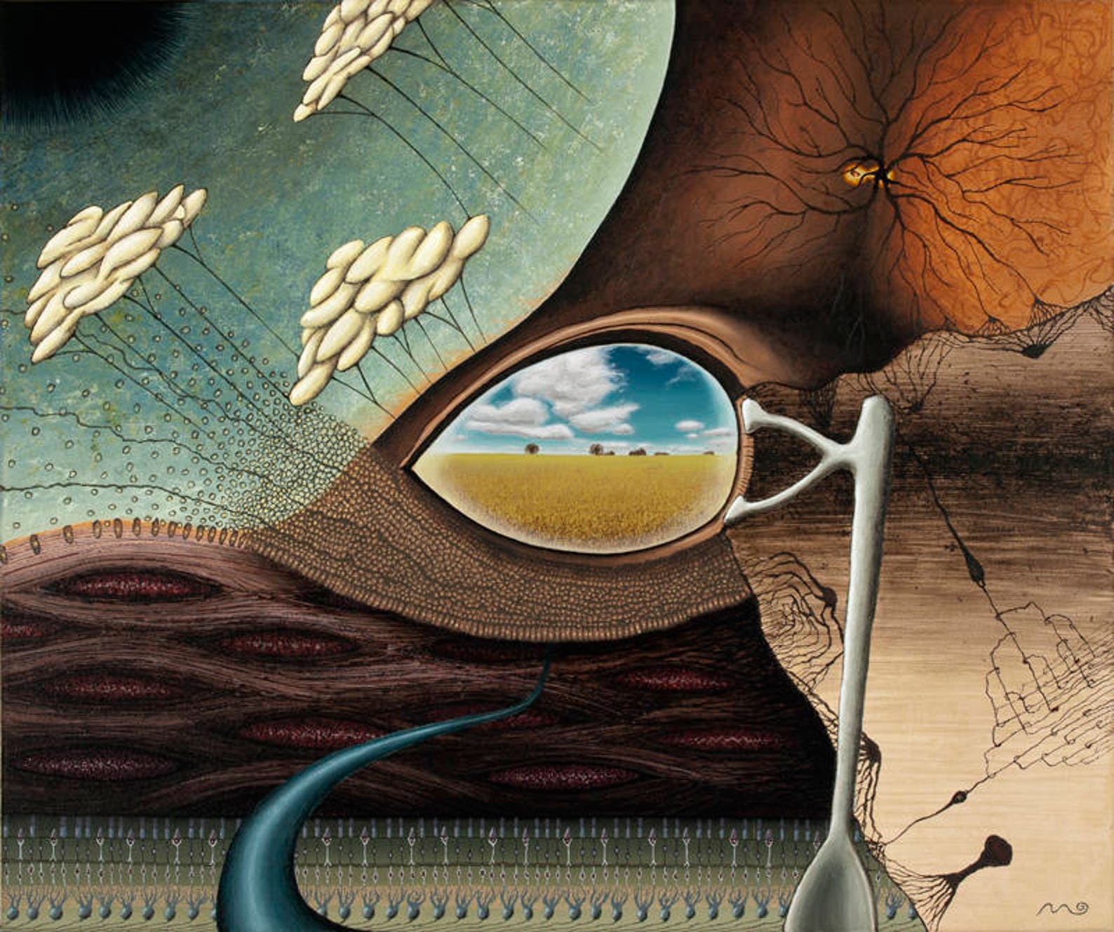 Abstract, Surreal, Anatomical Print of Painting inward Perception of ...