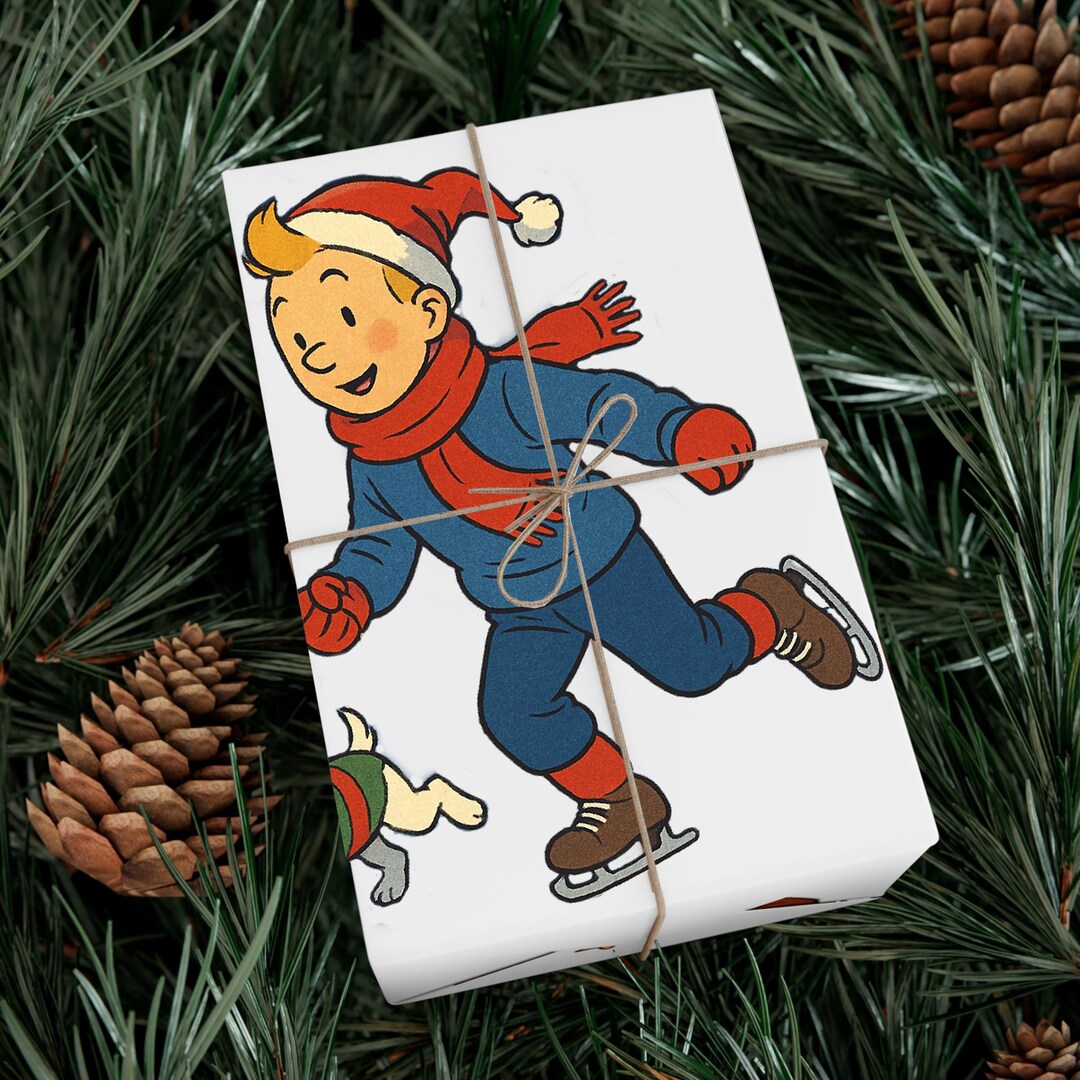 Comic Cartoon Tintin Christmas Gift Wrap Paper - Etsy