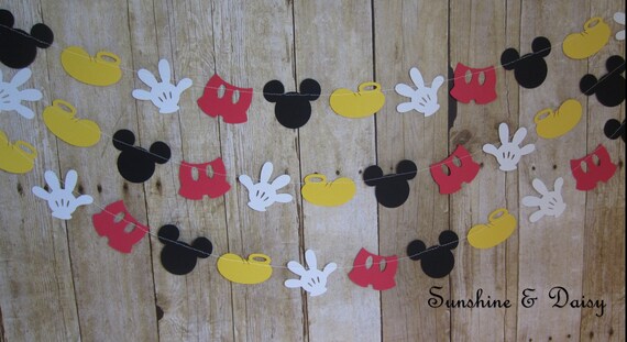 Mickey Mouse Inspired Paper Garland Banner Decorations | Etsy