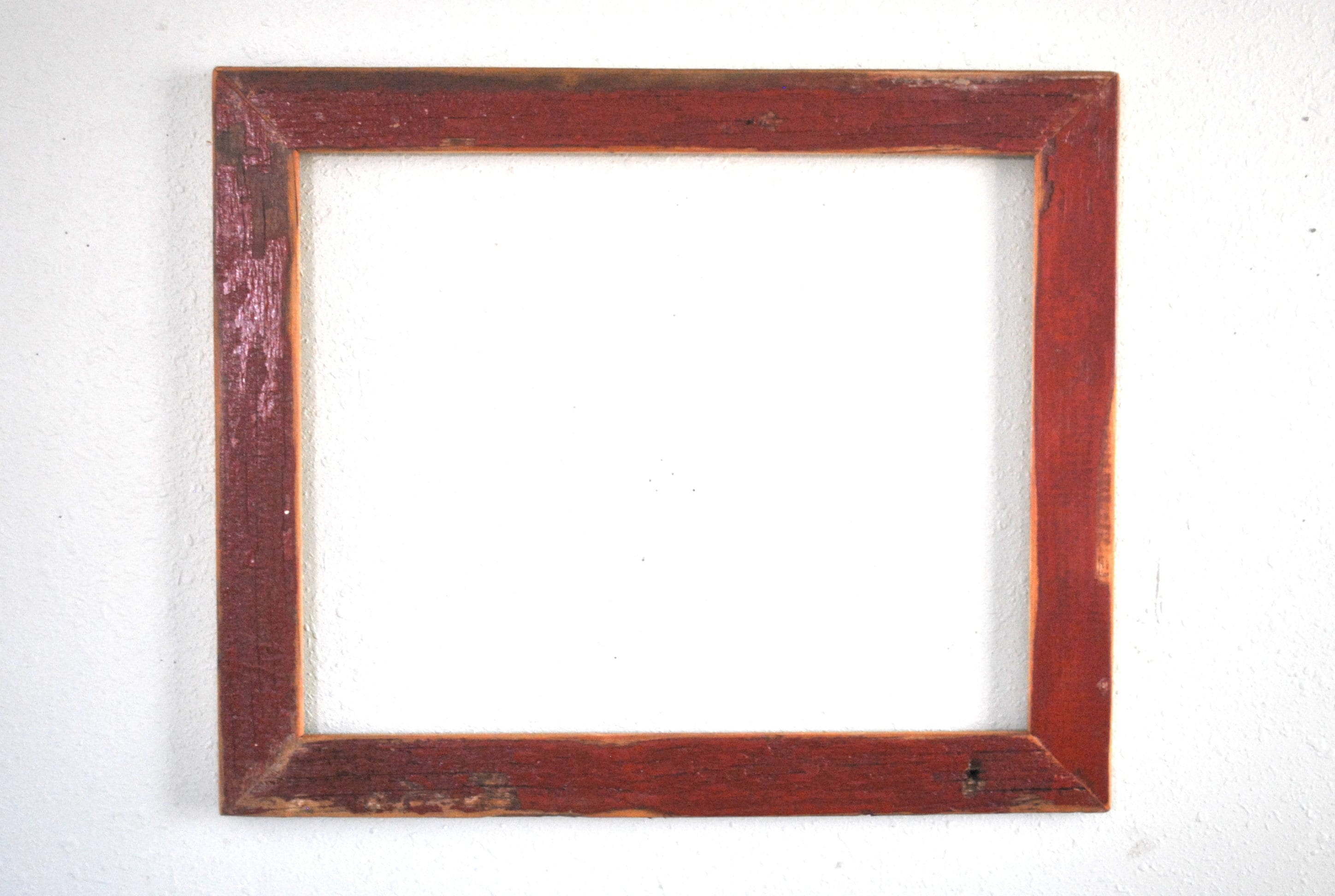 Red Distressed Wood Picture Frame