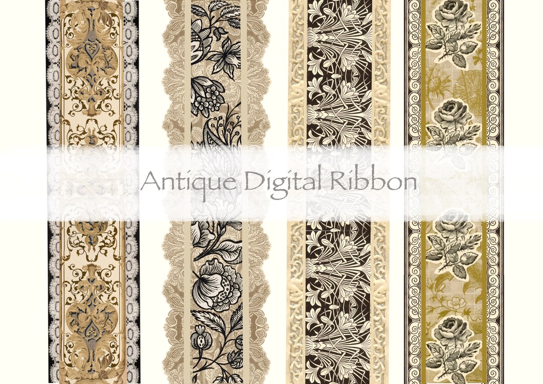Antique Vintage Inspired Ribbon Digital Download Junk Journal - Etsy