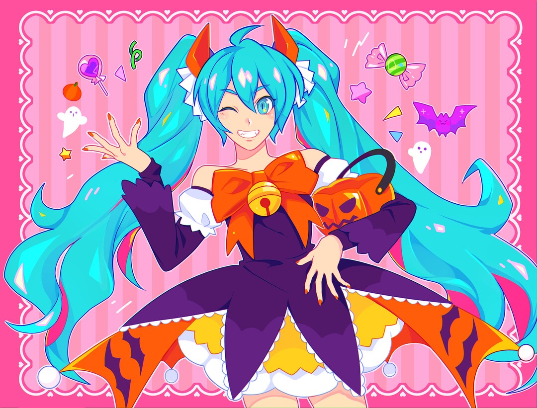 Hatsune Miku Spooky Print 8.6 X 11 In - Etsy