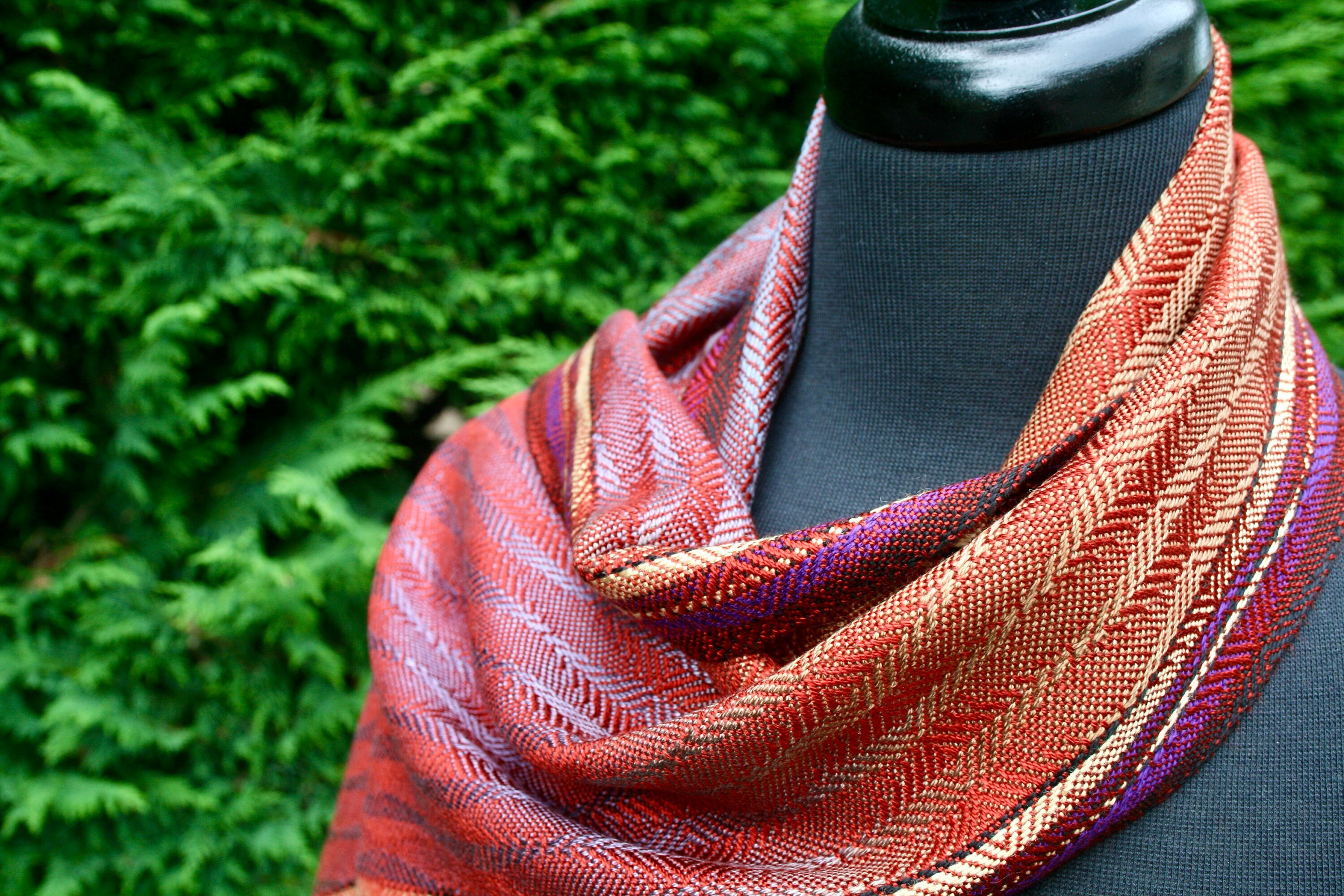 Hand Woven, Hand Dyed,hand Made, Ladies Scarf, Tencel, Ripple Pattern ...