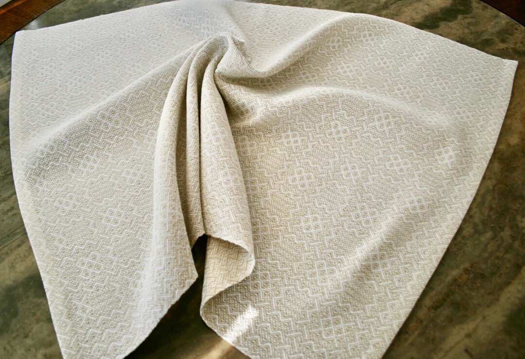 Handwoven, Table Runner, Table Square, French Linen, Cotton, Cream ...