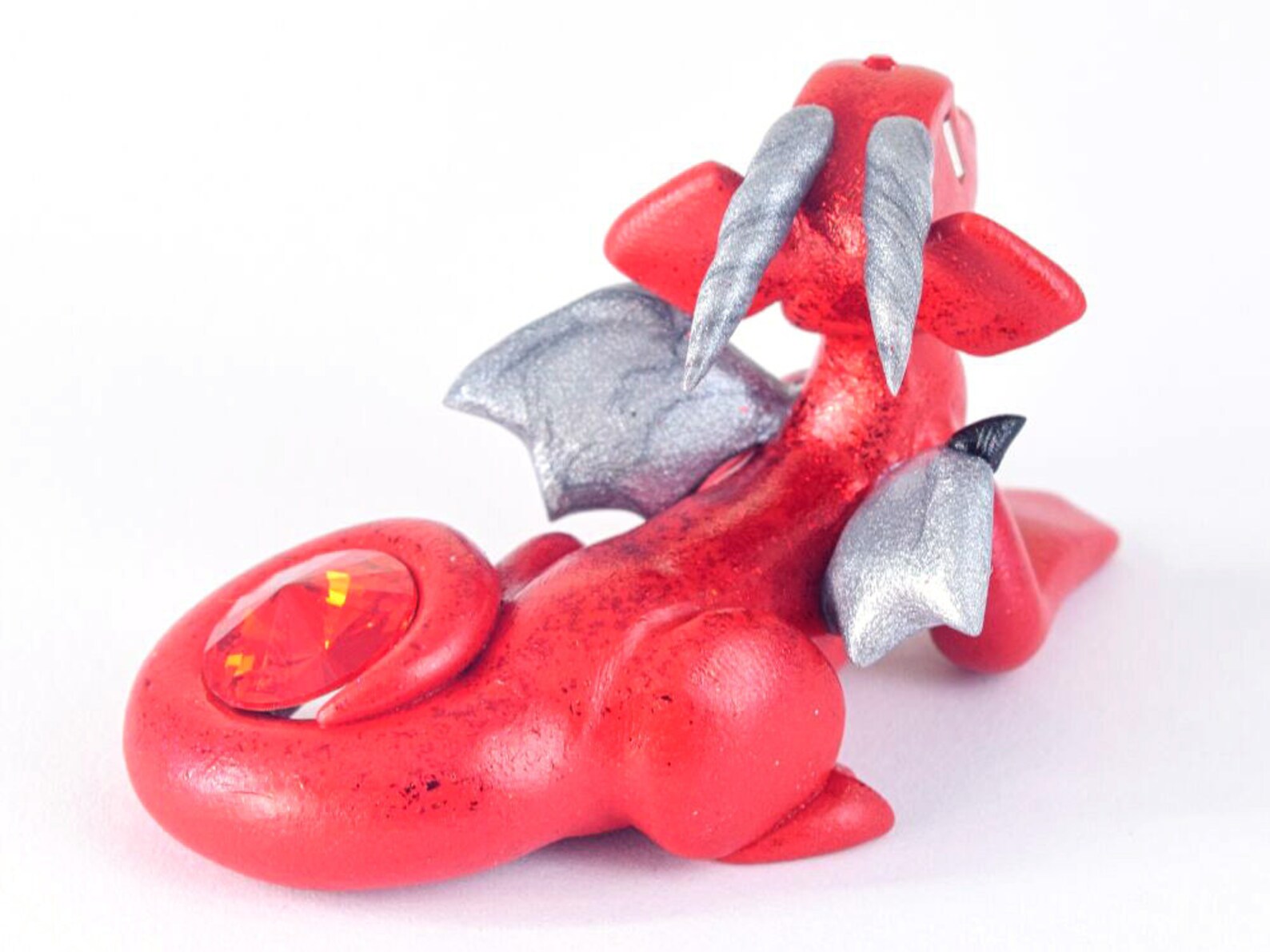 July Birthstone Dragon With Ruby Gem Red Dragon Figurine - Etsy