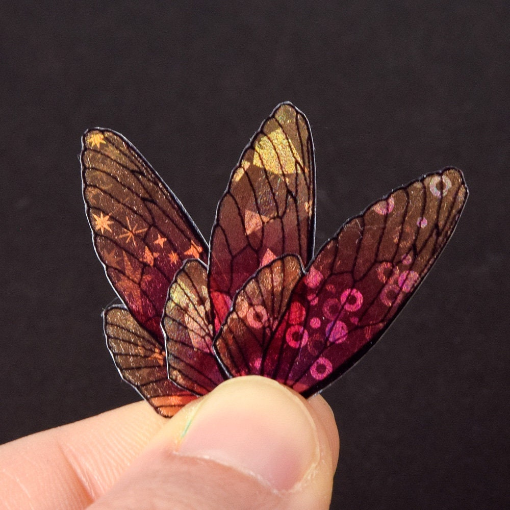 Iridescent Red Fairy Wings for Crafting Fiery Insect Wings - Etsy UK