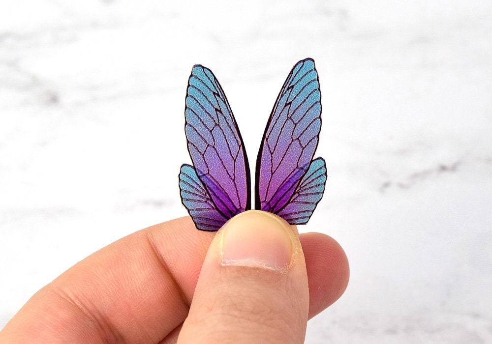 Miniature Fairy Wings for Crafting - Colorful Blue Toned Insect Wings ...
