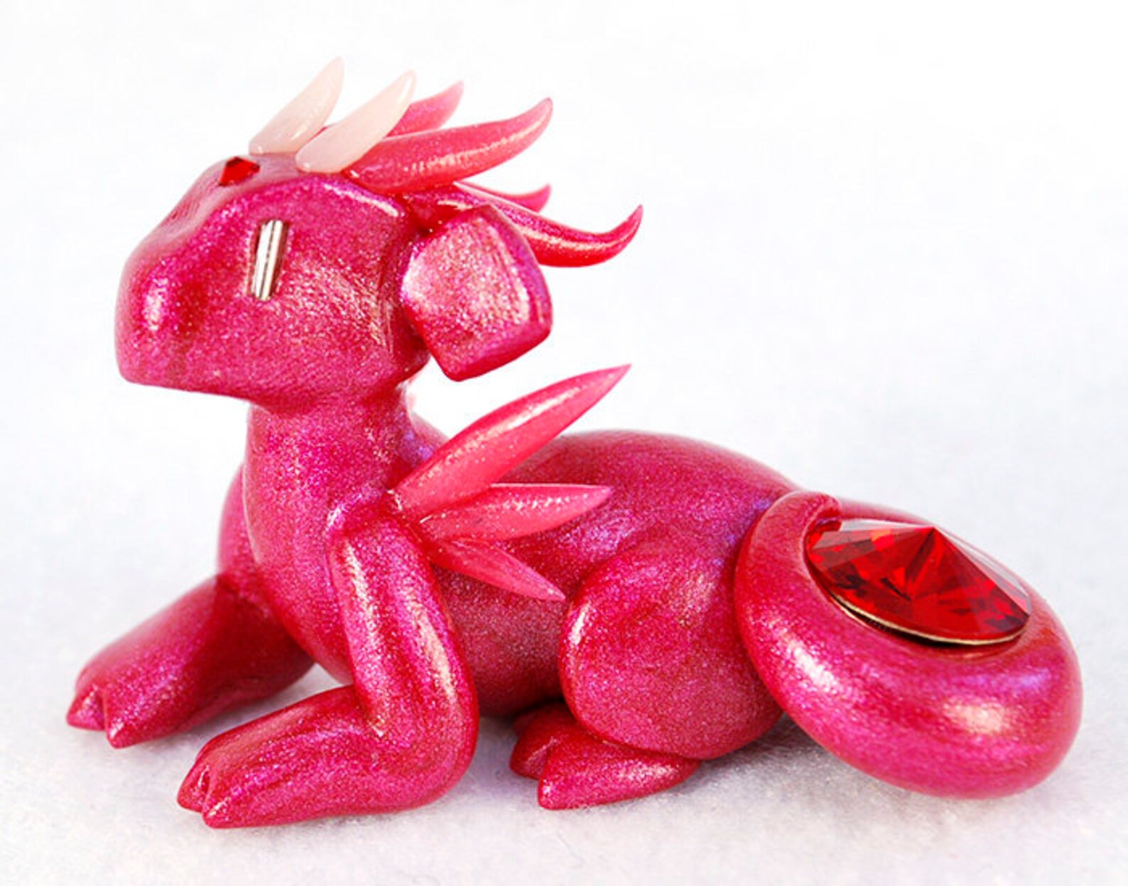 July Birthstone Dragon With Ruby Gem Red Dragon Figurine | Etsy