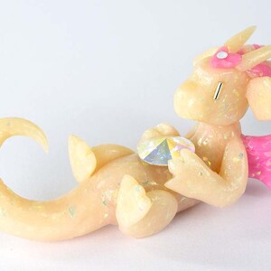 October Birthstone Dragon With Opal Gem - White and Pink Dragon ...