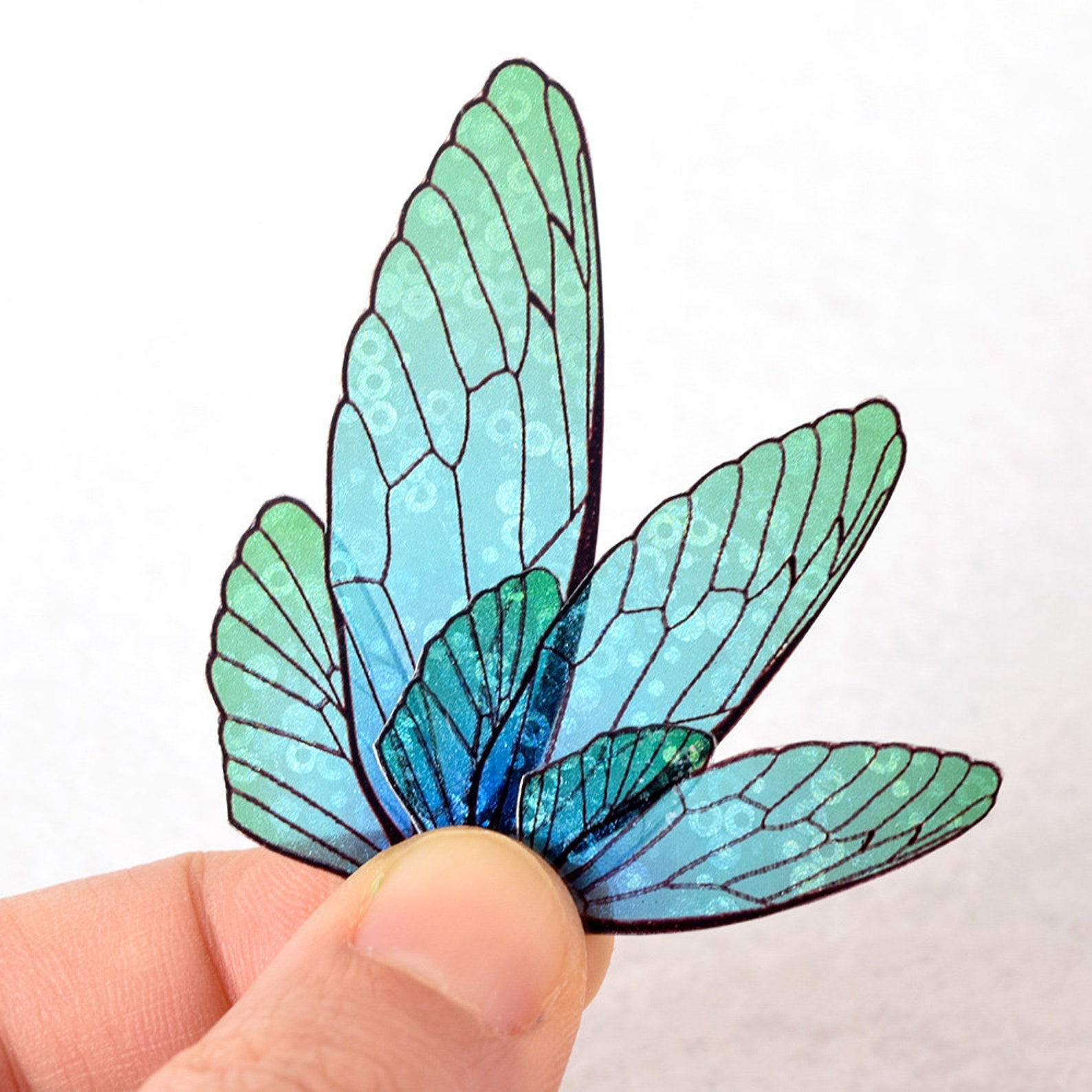 Verdant Fairy Wings for Crafting - Miniature Green Iridescent Insect ...