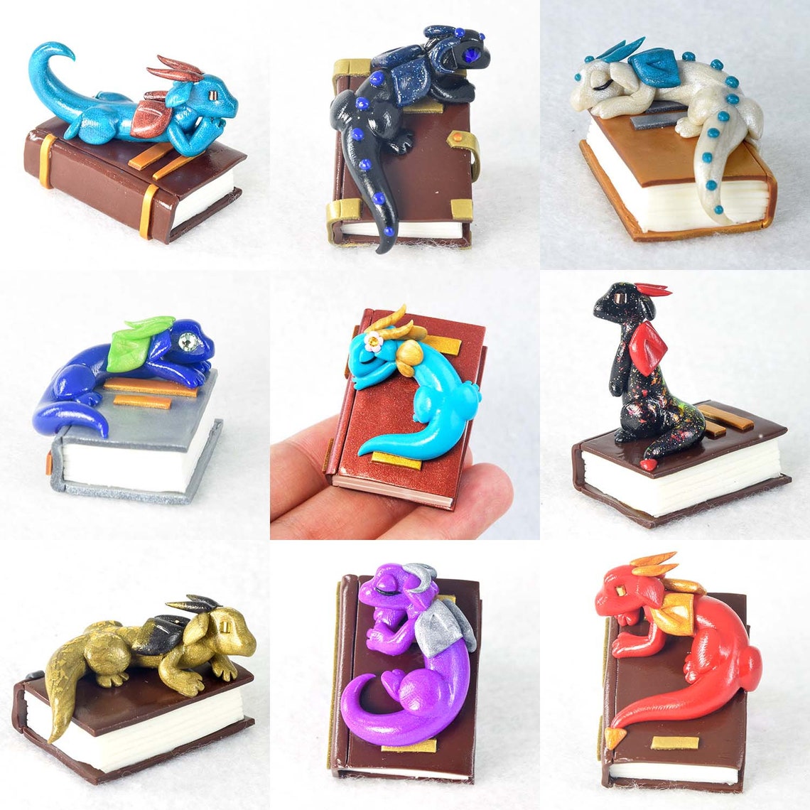 Random Miniature Dragon Guarding a Book Mystery Listing - Etsy