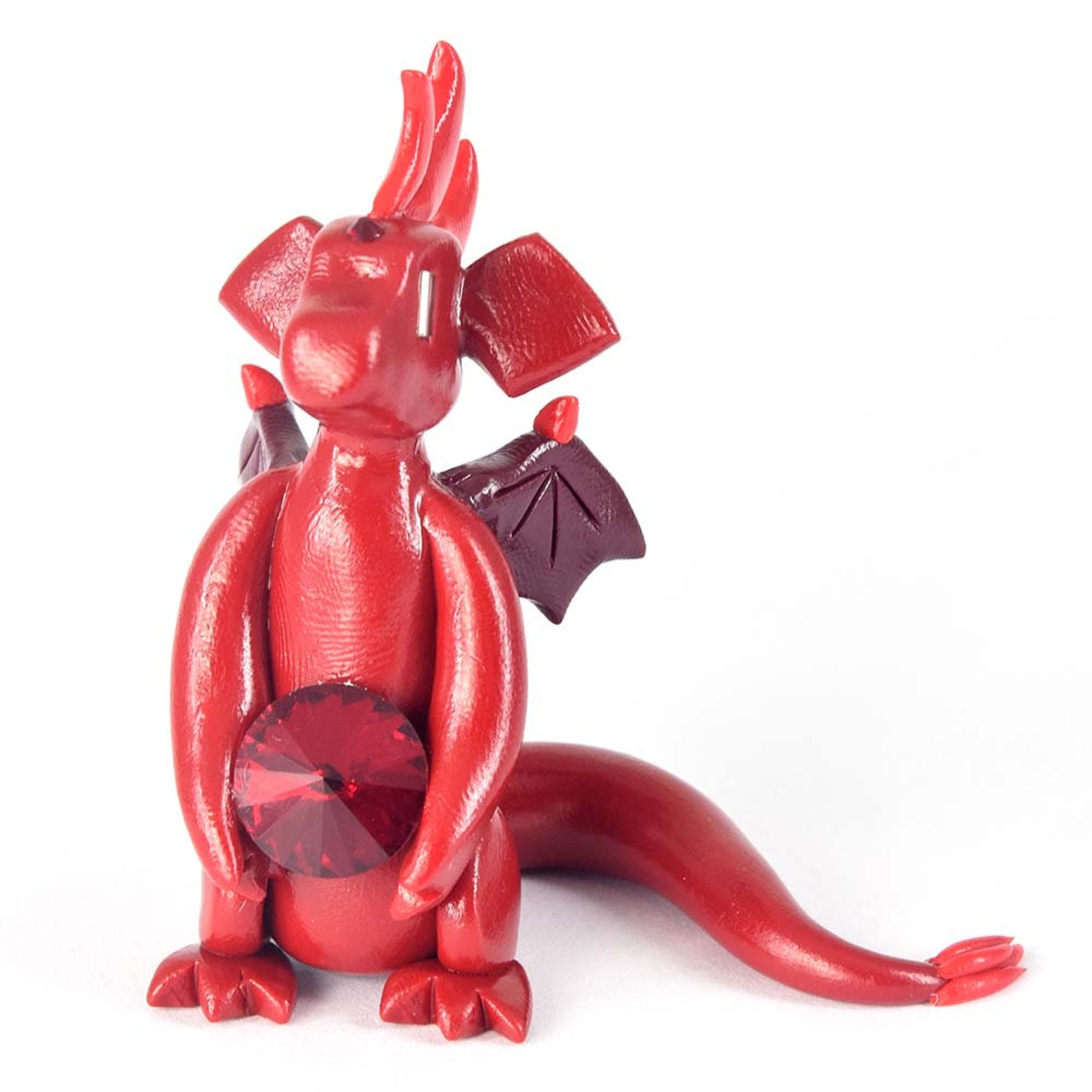 January Birthstone Dragon With Garnet Gem Red Dragon - Etsy