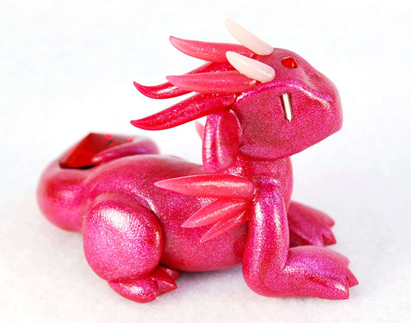 July Birthstone Dragon With Ruby Gem Red Dragon Figurine | Etsy