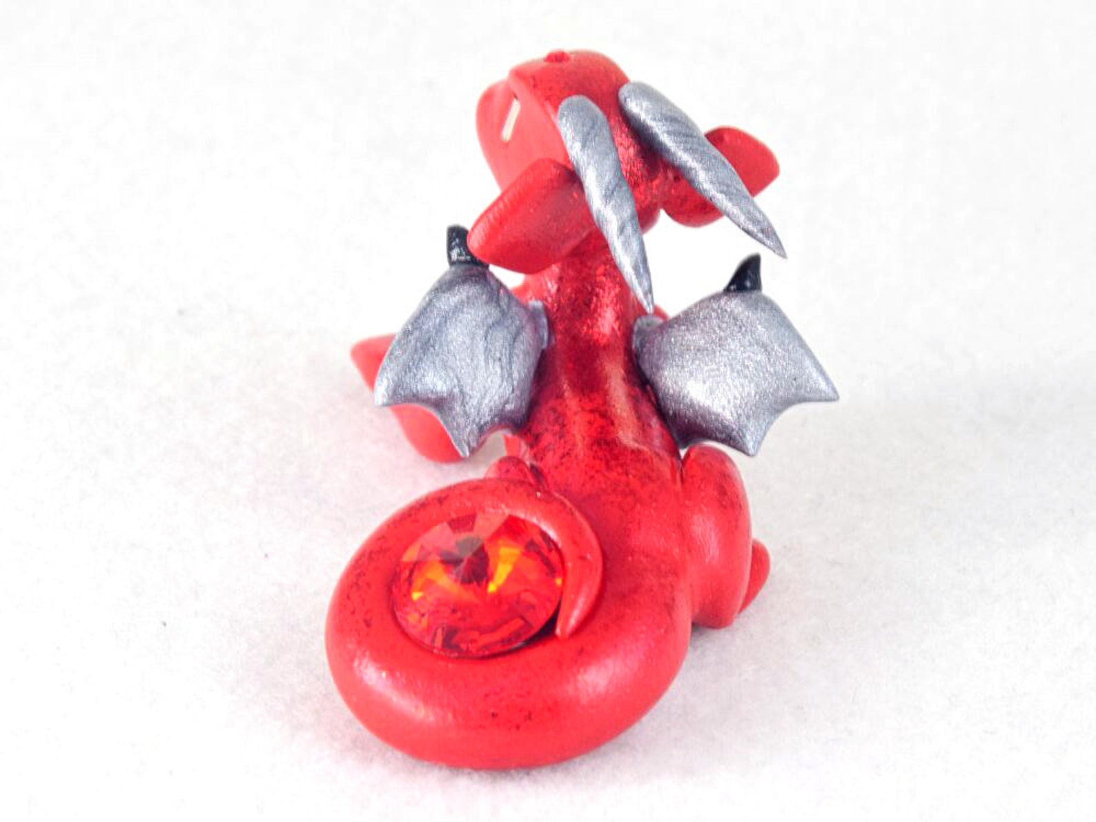 July Birthstone Dragon With Ruby Gem Red Dragon Figurine - Etsy
