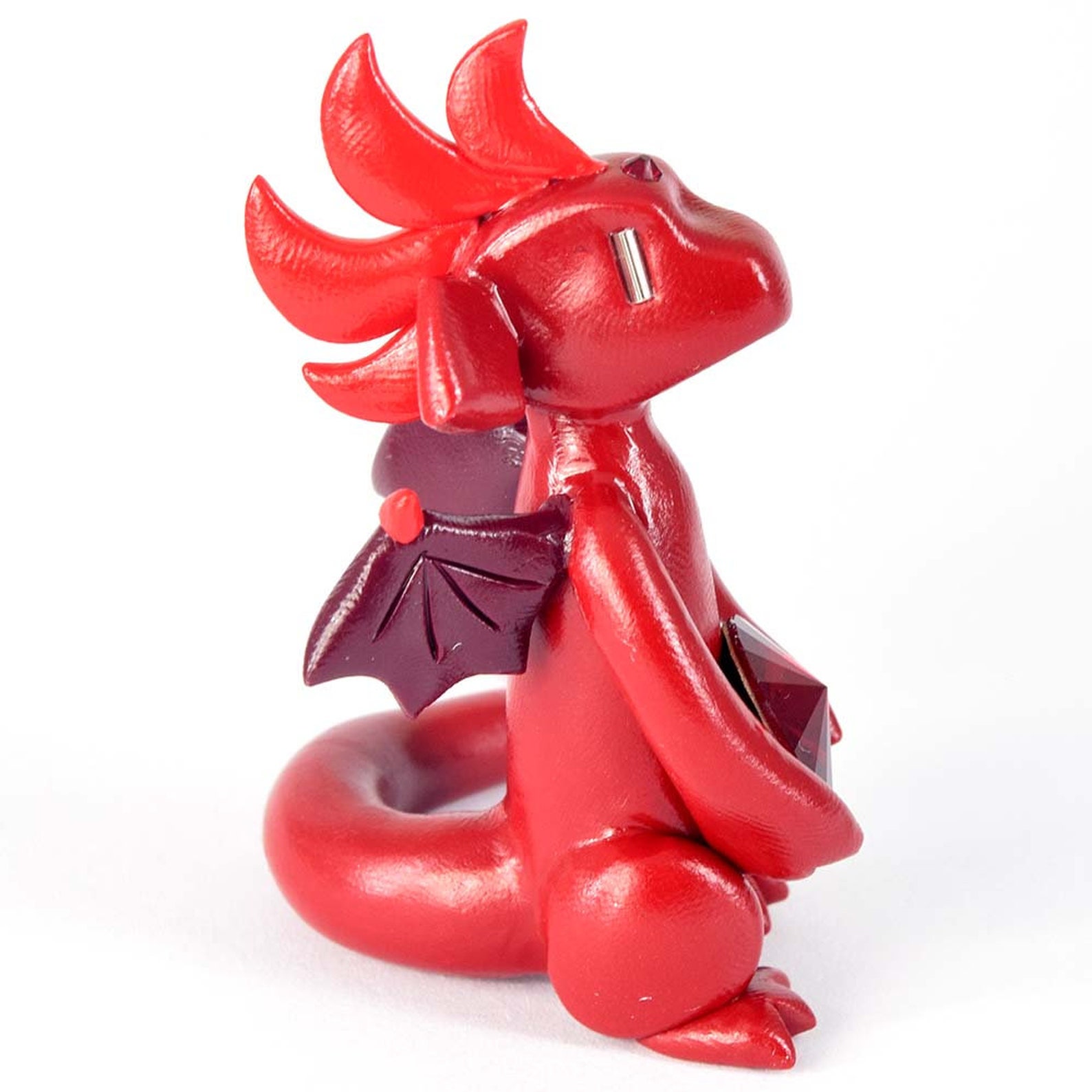 January Birthstone Dragon With Garnet Gem Red Dragon - Etsy