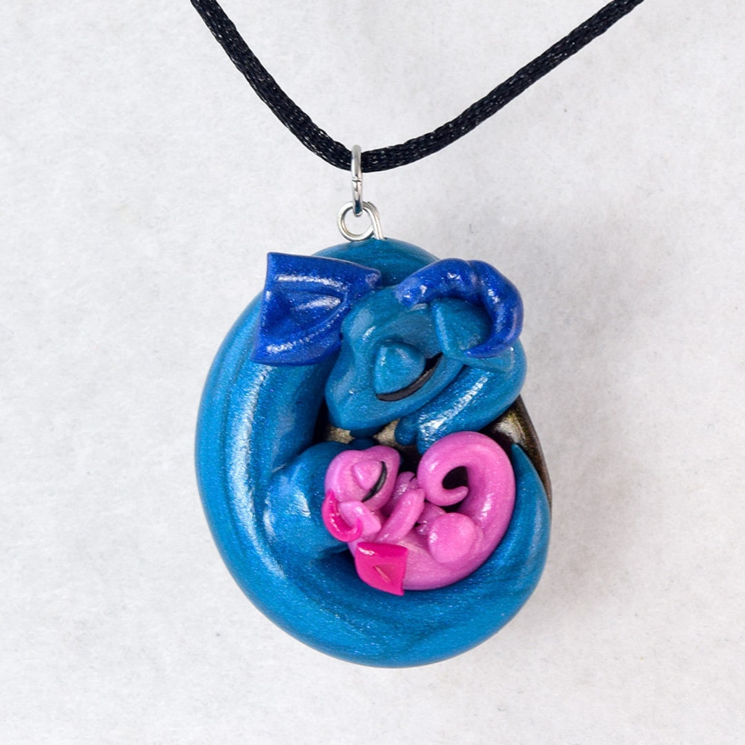 Customizable Parent-child Dragon Pendant: Polymer Clay Jewelry, Pick ...