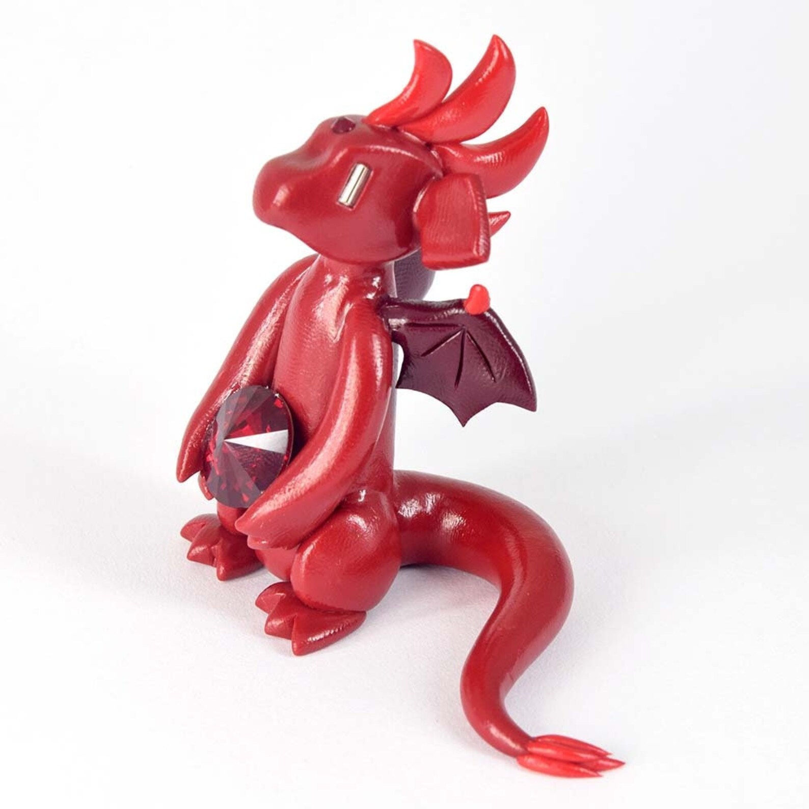 January Birthstone Dragon With Garnet Gem Red Dragon - Etsy