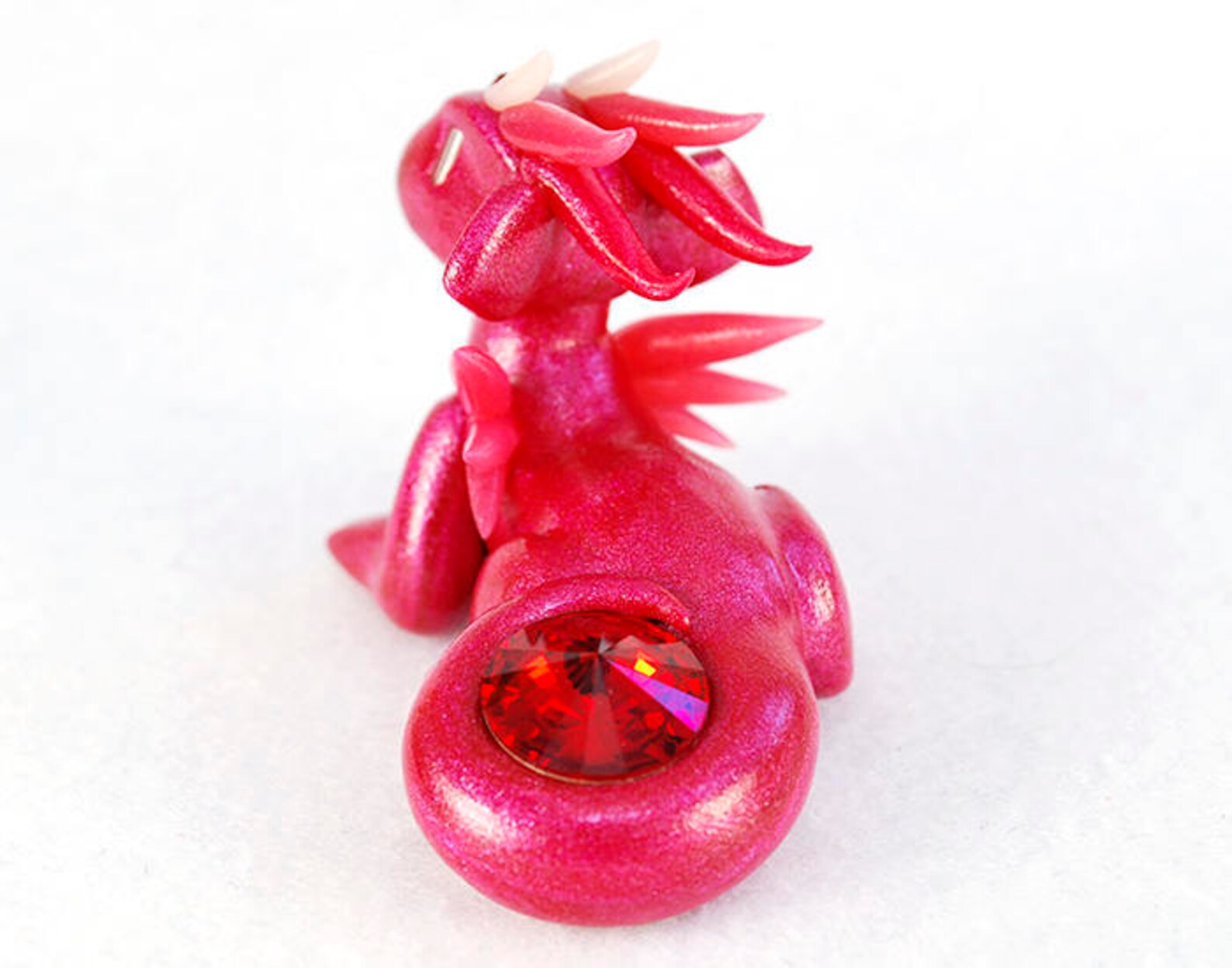 July Birthstone Dragon With Ruby Gem Red Dragon Figurine | Etsy