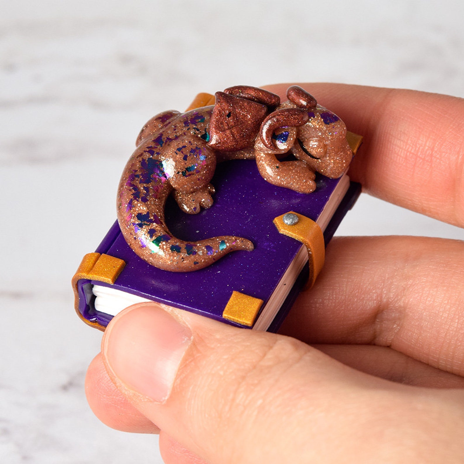 Random Miniature Dragon Guarding a Book Mystery Listing - Etsy