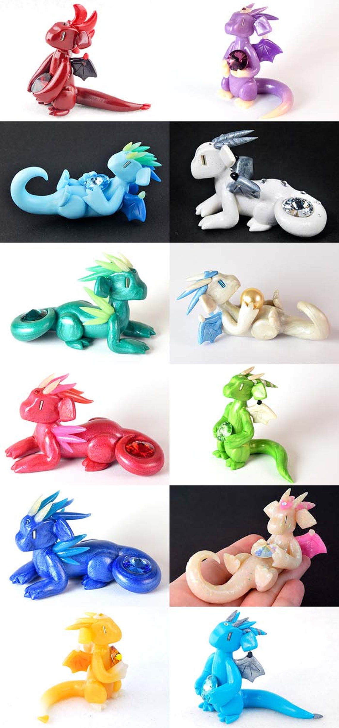 July Birthstone Dragon With Ruby Gem Red Dragon Figurine | Etsy