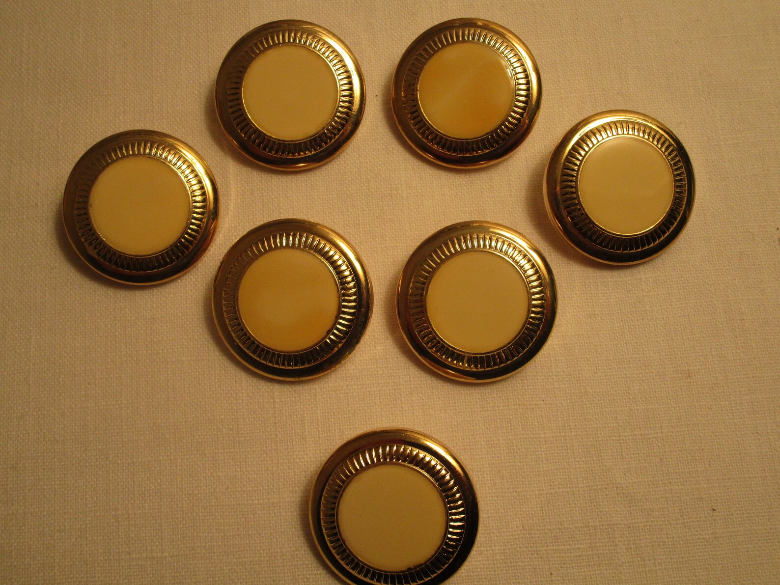 Antique Design Gold Buttons - Acrylic, Round (7 Buttons in Pkg) - Etsy