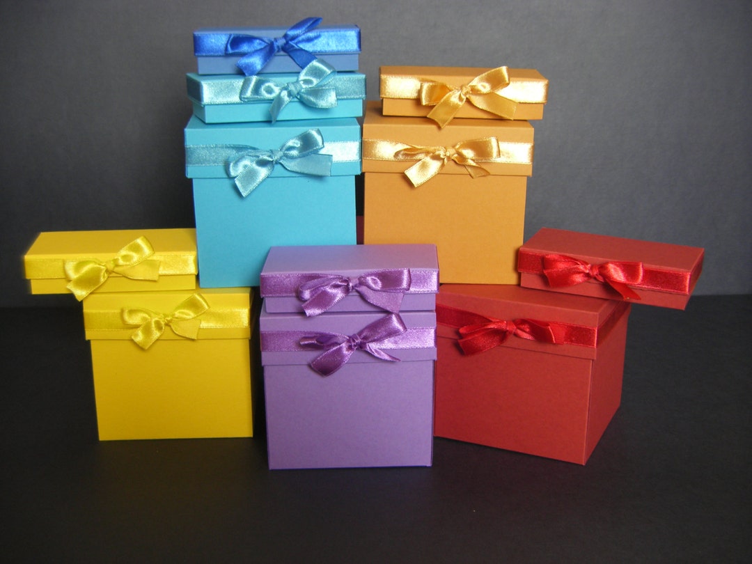 Cute Handmade Paper Gift Boxes With a Ribbon (different Collor ...