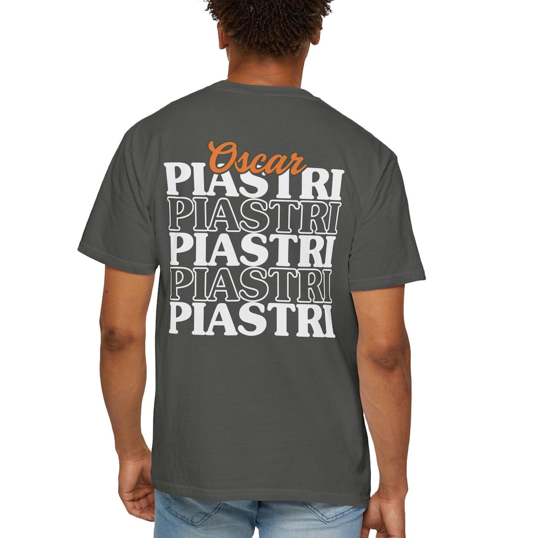 Oscar Piastri Pastry 81 Mclaren F1 Tee | Pepper Gray Comfort Colors ...