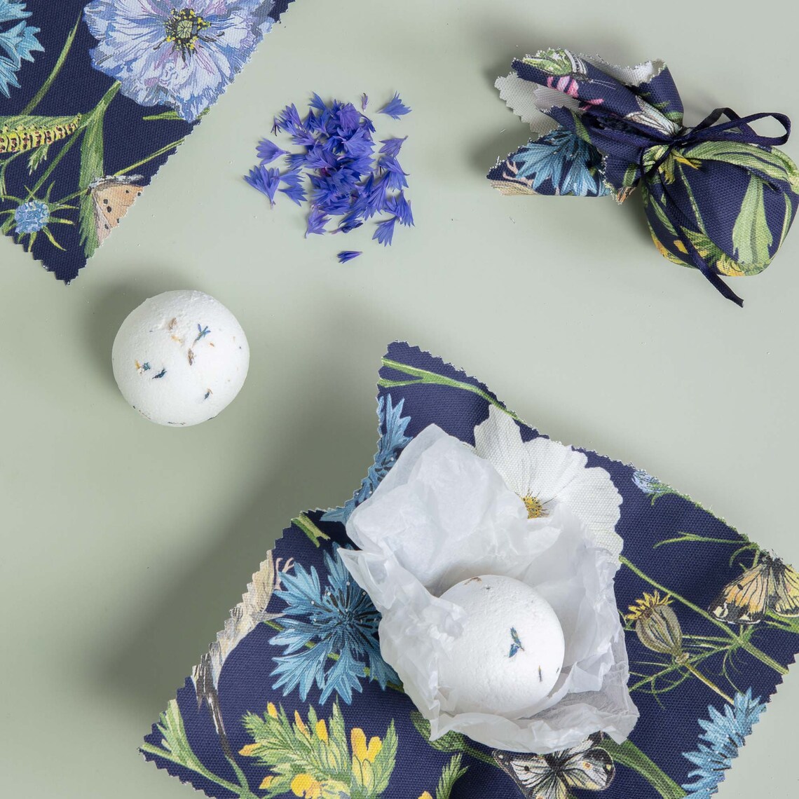 Bath Bombs Wrapped in Floral Fabrics Gift for Her | Etsy