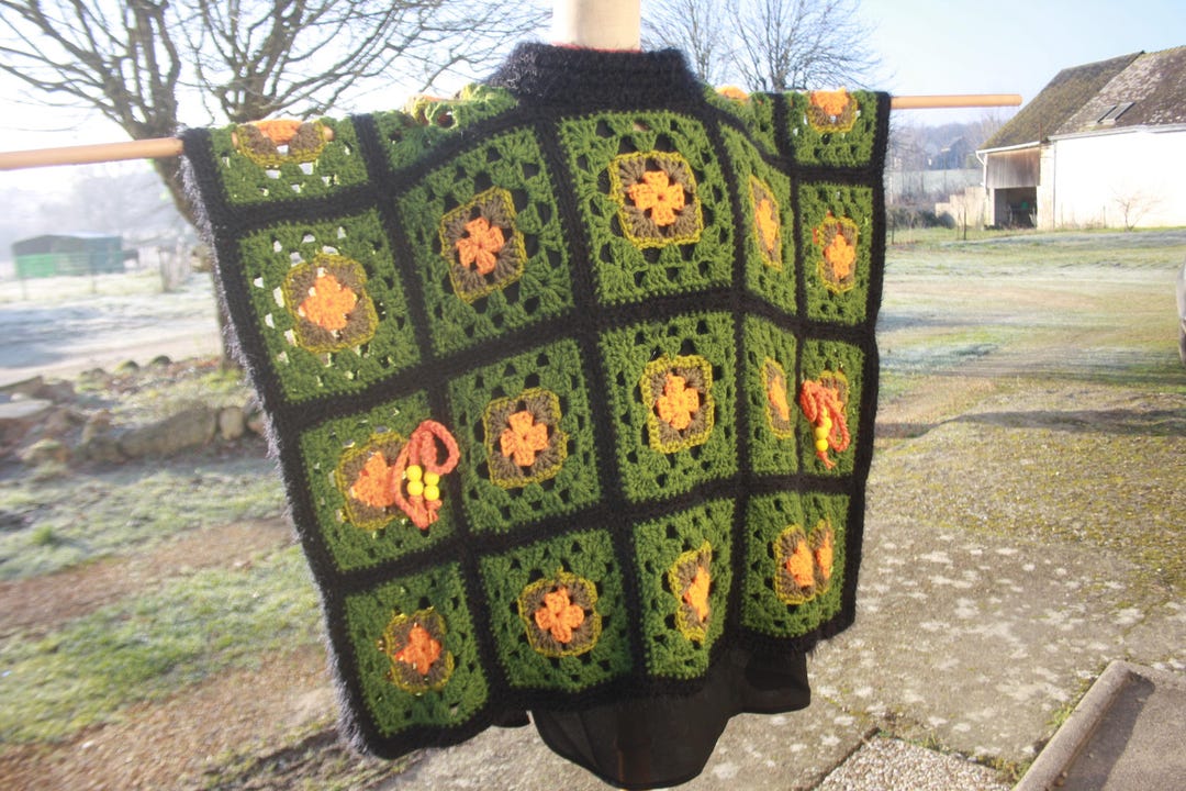 Granny Rectangular Poncho - Etsy