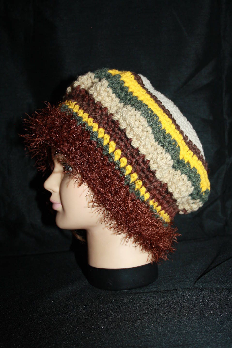 306 Multicolored Wool Cap, Acrylic and Fancy Yarn - Etsy UK