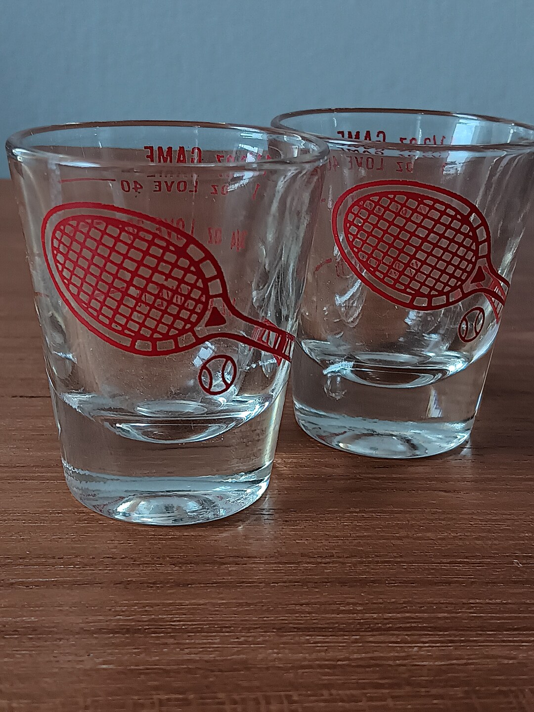 Tennis Shot Glasses Set of 2 - Vintage Gift for Tennis Lovers - Etsy