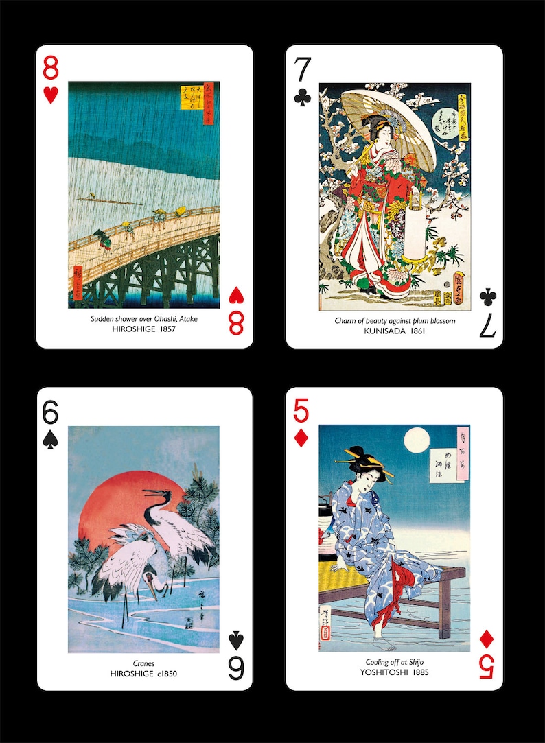 Japanese Prints Playing Cards - Etsy